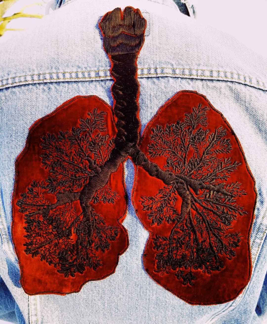 Embroidered Silk Velvet Lungs - Etsy