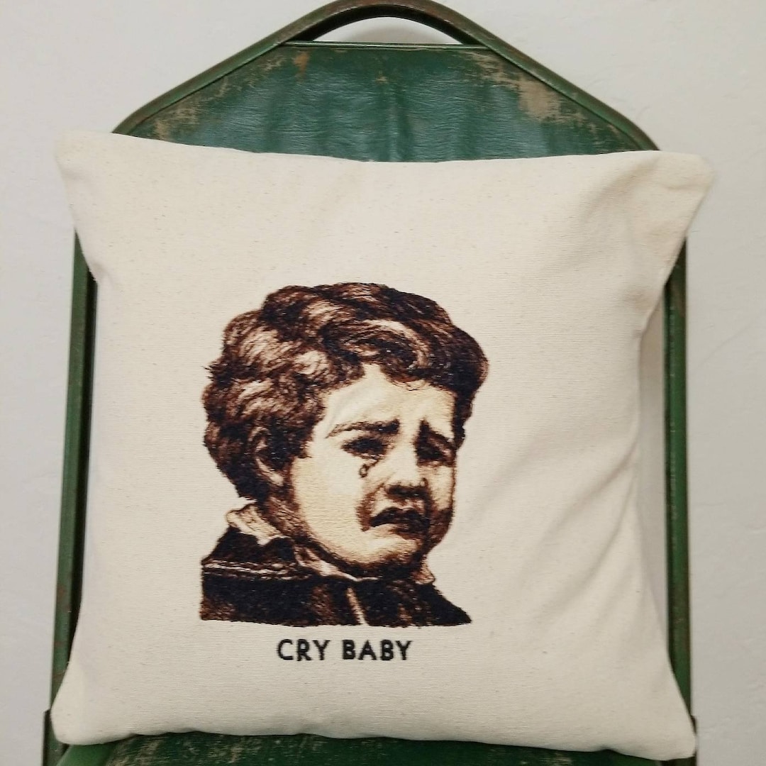 Embroidered Vintage Graphic Cry Baby Pillow - Etsy