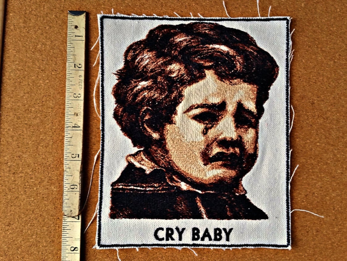 Handmade Embroidered Vintage Graphic Cry Baby Upcycled Canvas - Etsy