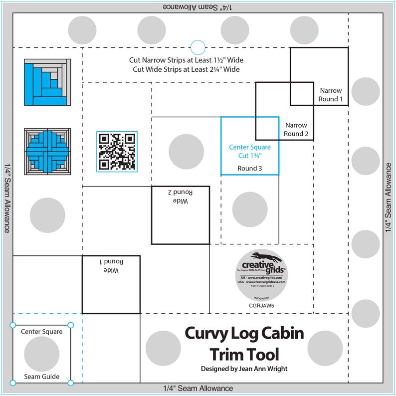Creative Grids 8" Curvy Log Cabin - Etsy
