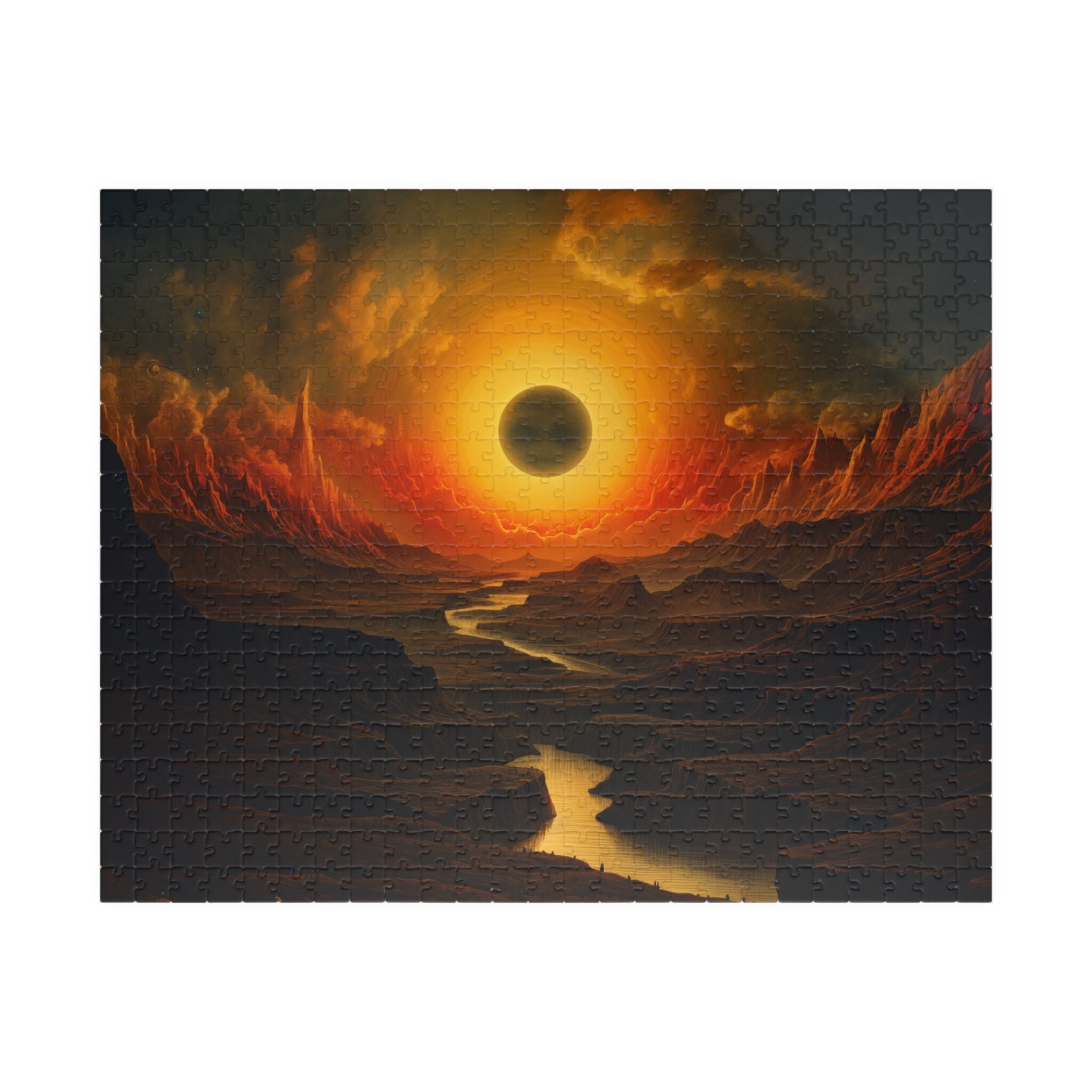 Vintage Landscape Jigsaw Puzzle Solar Eclipse Puzzle 110, 252, 520 ...