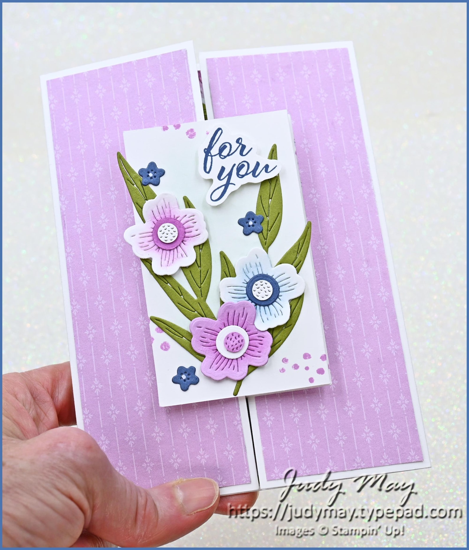 Double Accordion Gate Fold Card Tutorial: Floral Milestone Card (PDF ...