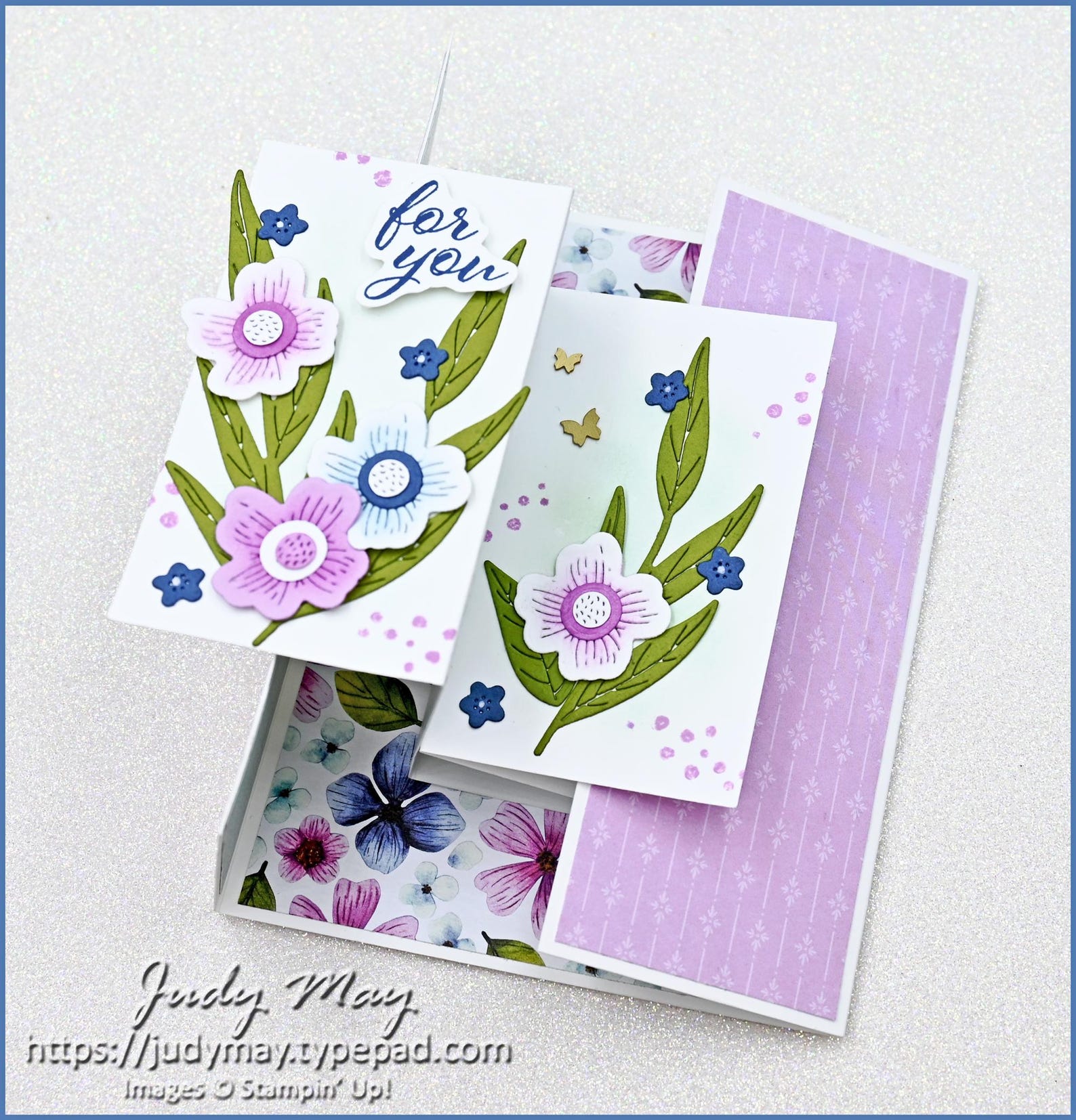 Double Accordion Gate Fold Card Tutorial: Floral Milestone Card (PDF ...