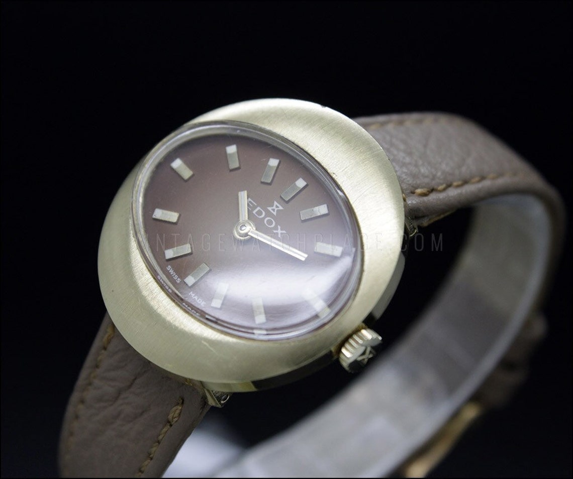 Oval Vintage Watch for Ladies Edox NOS Swiss Made Vintage - Etsy