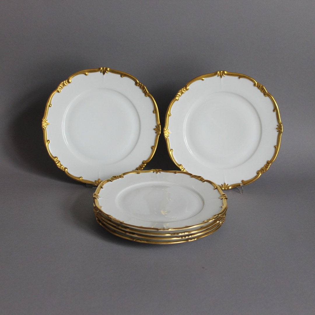 Weimar Porcelain Katharina Set of 6 Salad Plate Wide Gold - Etsy