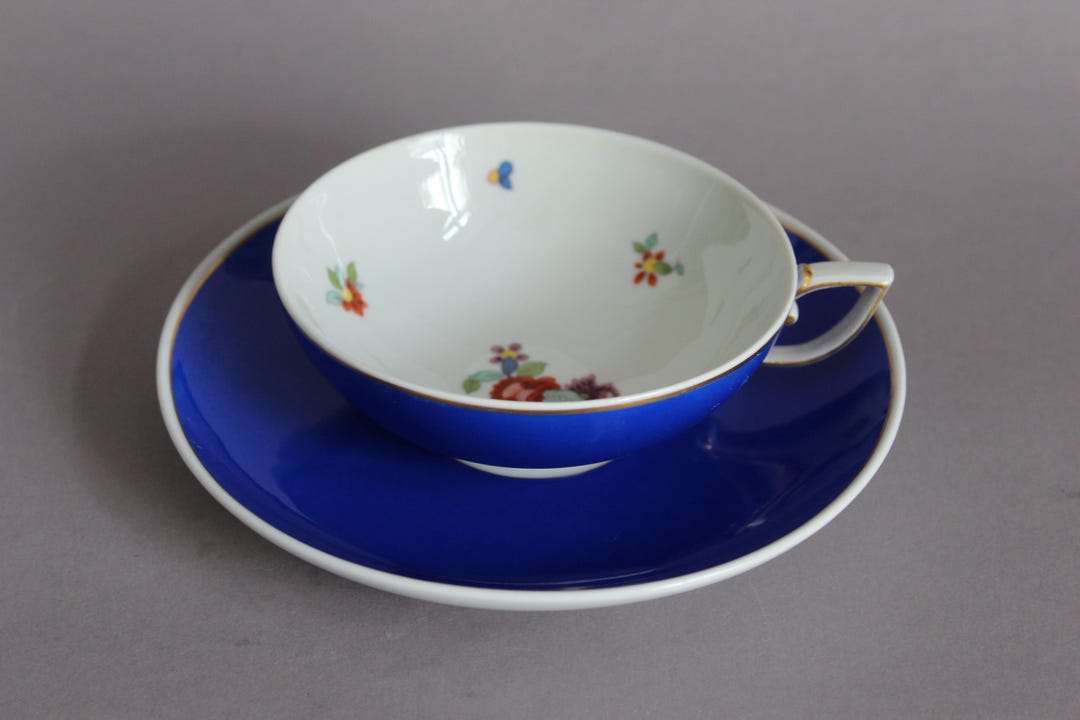 Meissen Art Deco Splendid Teacup With Bottom Blue Indian Flower ...