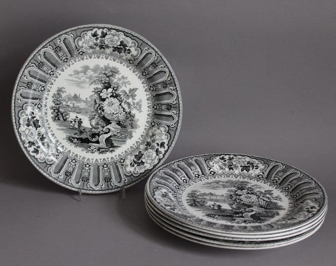 Vintage Arcoroc, Black Octime Dinnerware- Small Plates - Etsy