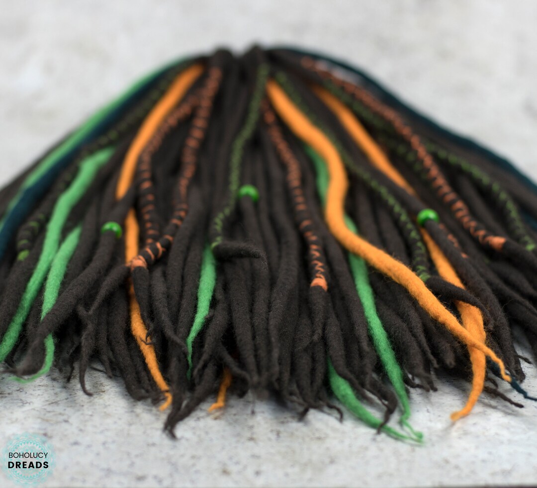 Wool Dreadlock "wood" Brown Dread Extension Full Set or Partial Brown ...