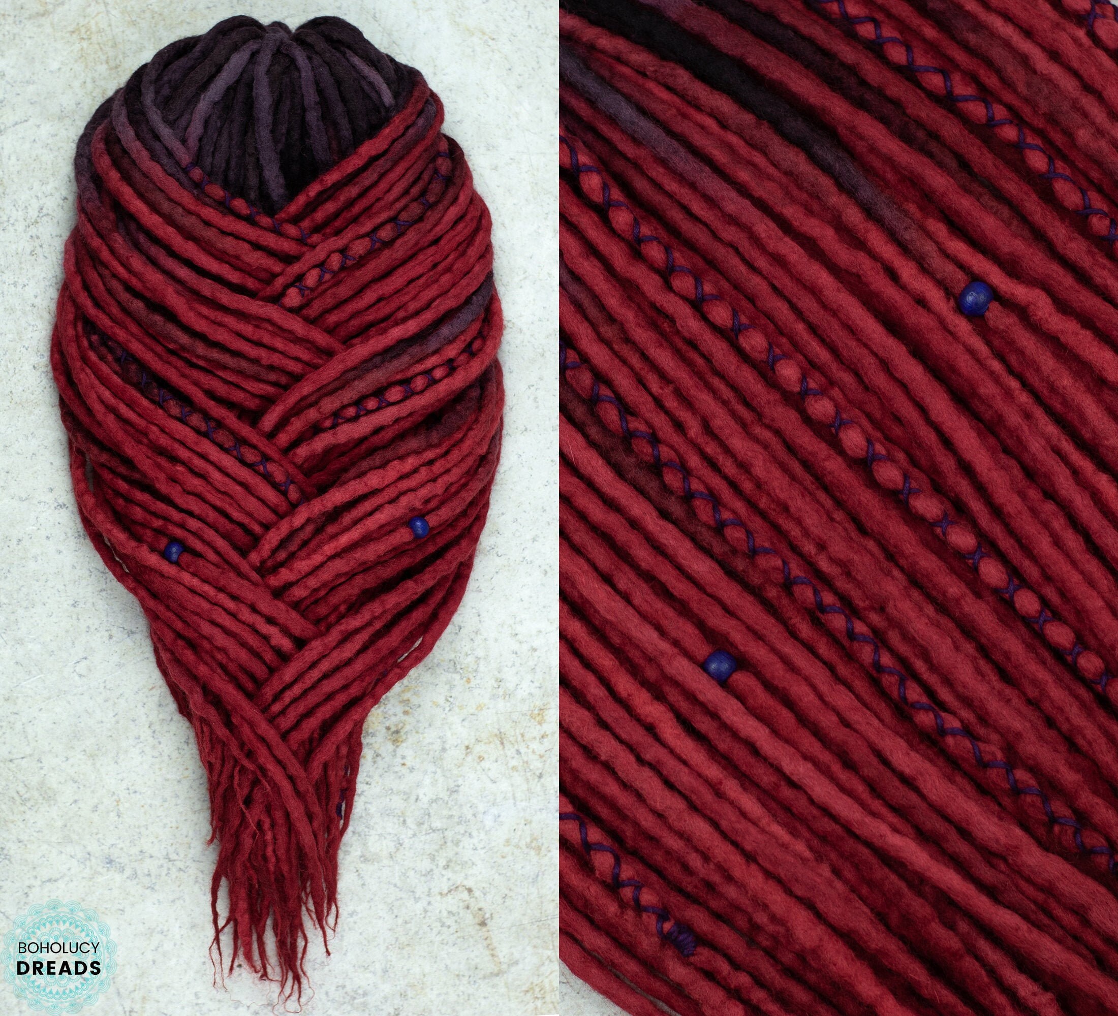 Full Set Dreads aubergine Wool Dreadlocks Ombre - Etsy