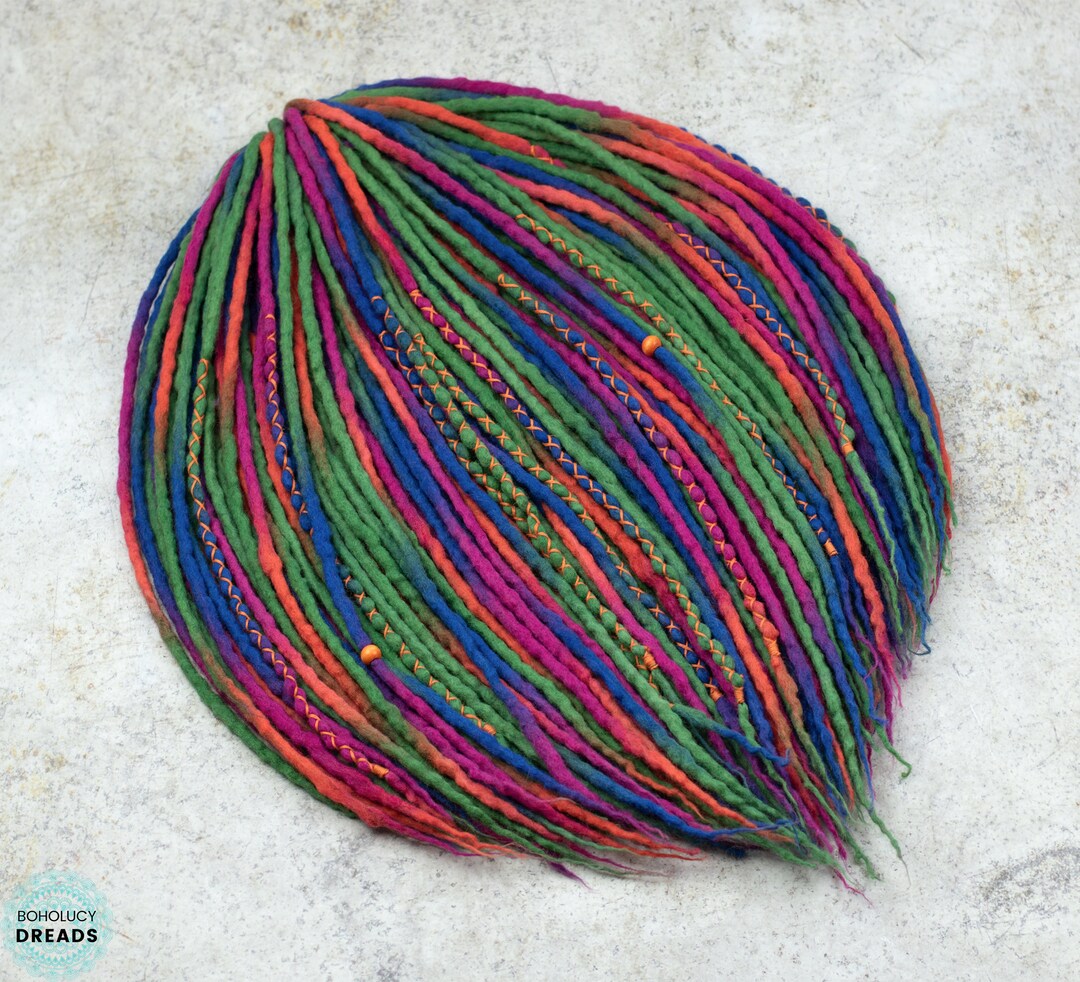 Boho Dreadlock,full Set or Accent Wool Dreads, Single Ended or Double ...