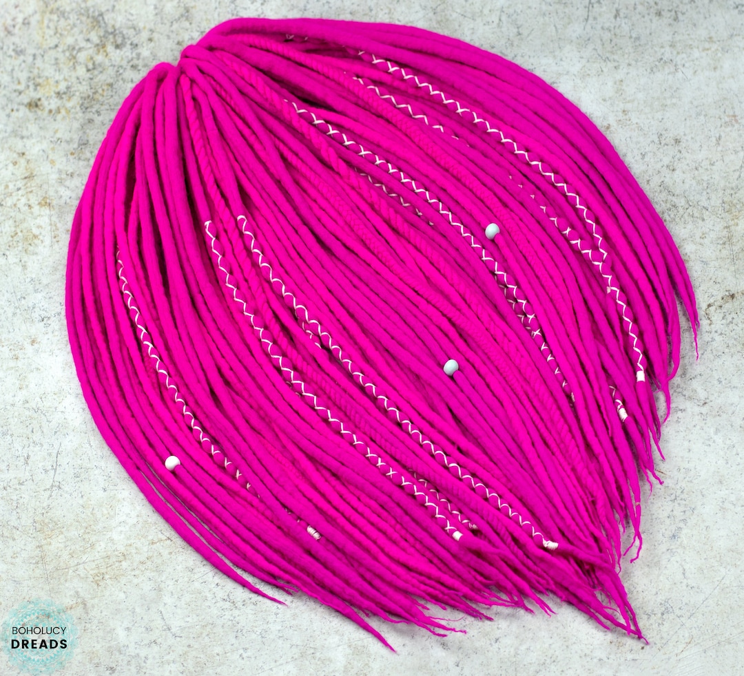 Neon Pink Wool Dreadlocks: Double Ended Os Single Ended Festival Hair ...