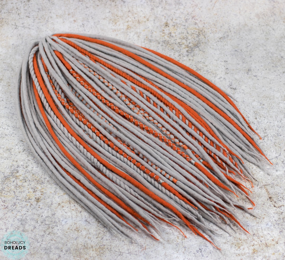 Set of Wool Dreadlocks With Twists "fox" Dreadlock Extensions Autumn ...