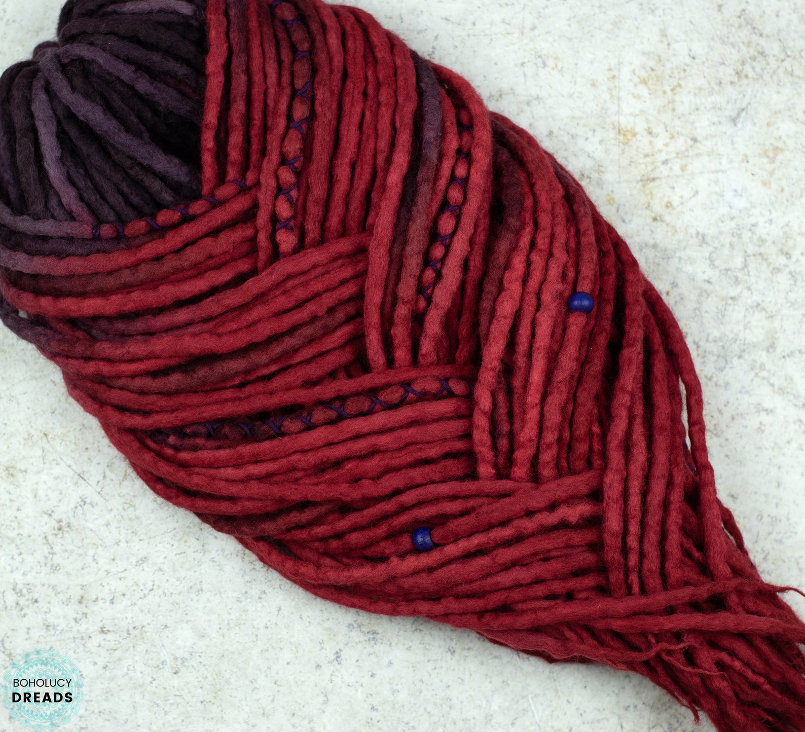 Full Set Dreads aubergine Wool Dreadlocks Ombre - Etsy