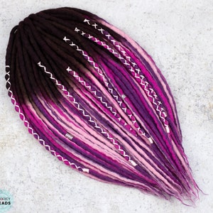 Ombre Wool Dreads Full Set Multicolor Purple With Brown Roots ...