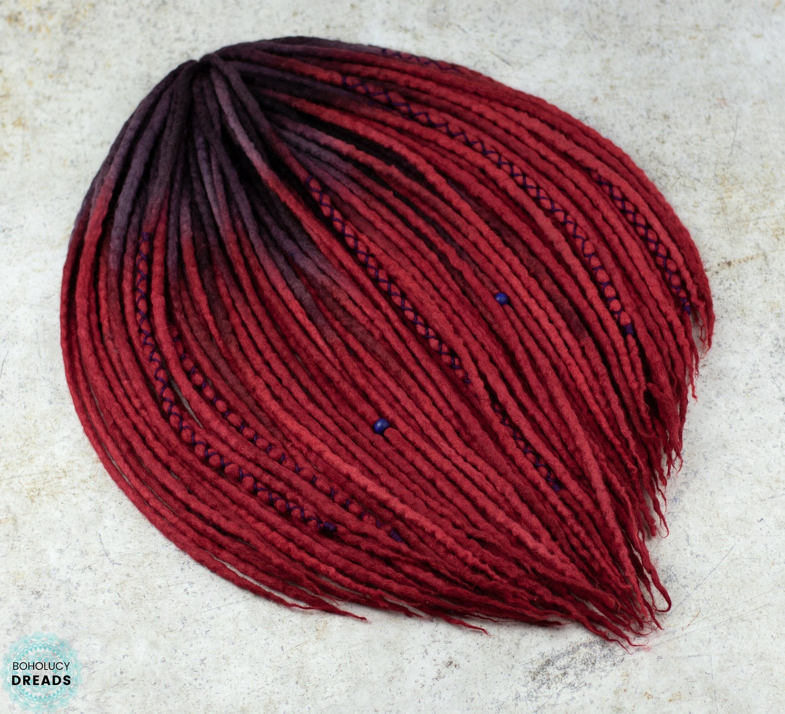 Full Set Dreads aubergine Wool Dreadlocks Ombre - Etsy