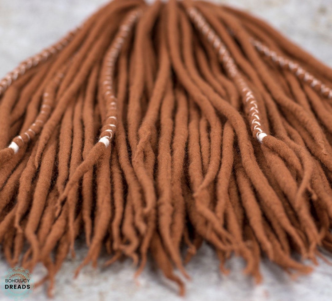 Set of Wool Dreadlocks "ginger" Dread Extension Double Ended or Single ...