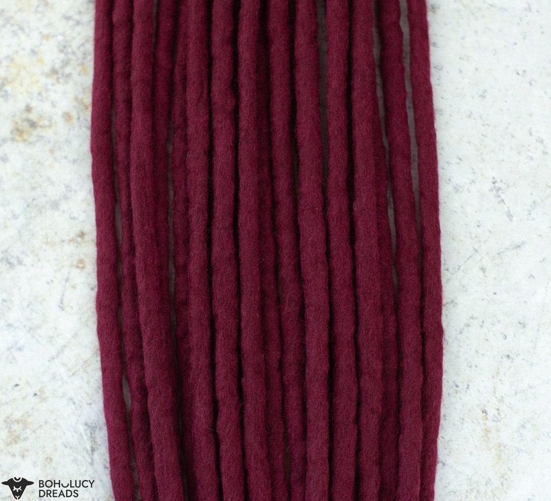 Burgundy Wool Dreadlocks: Wine Red, Single or Double Ended, Set of 10 ...