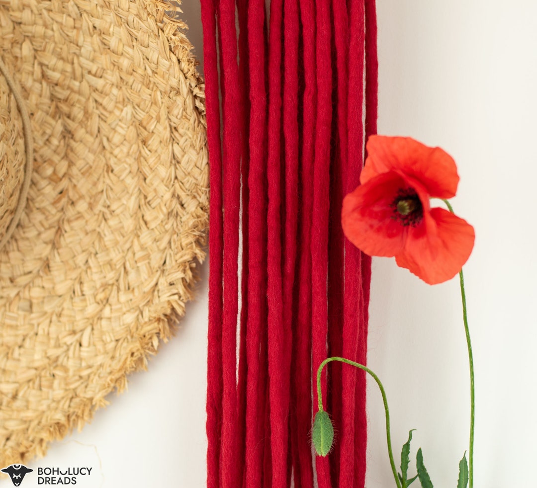 Red Wool Dreadlocks "red", Set of 10 Single Ended or Double Ended ...