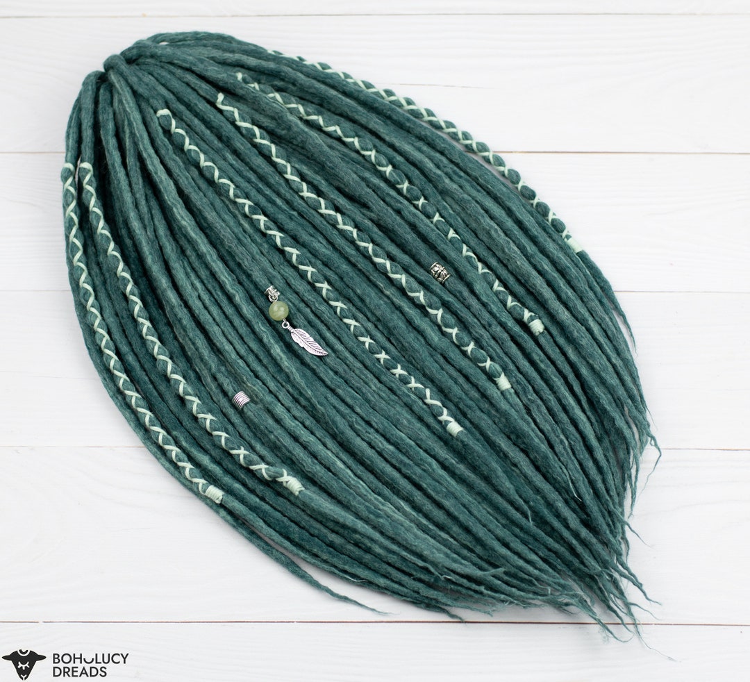 Teal Green Dreads, mojito Wool Dreadlocks, Full Set or Partial ...