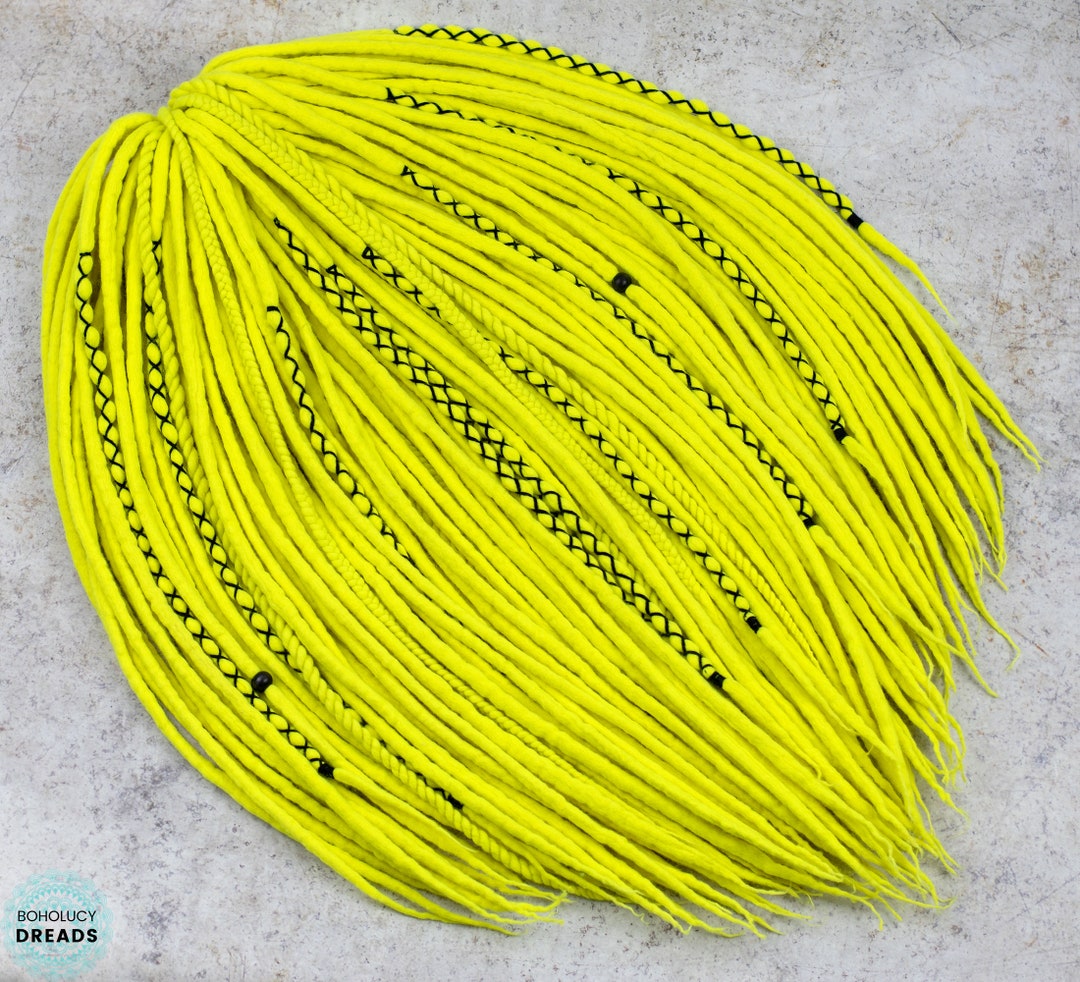 Wool Dreads, Dreadlocks and Braids neon Yellow , Double Ended or Single ...
