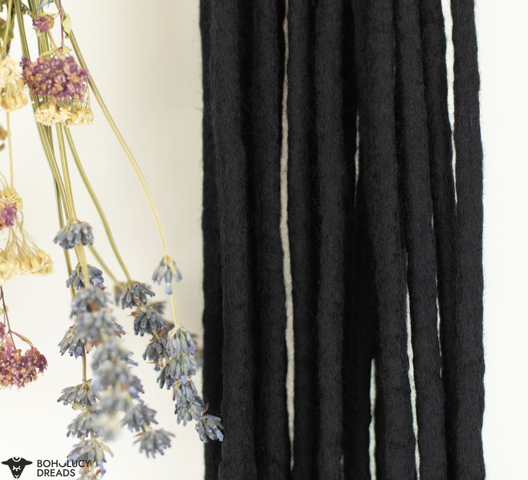 Black Dreadlock Extensions "black", Set of 10 Single Ended or Double ...