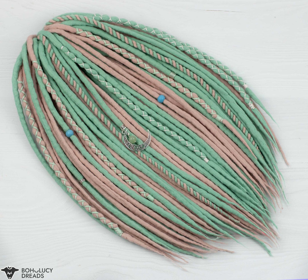 Pastel Wool Dreadlocks: Boho Handmade Natural Dreads and Braids ...