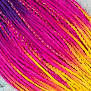 Flourescent Wool Dreads "neon Queen" Ombre Neon Festival Hair Extension ...