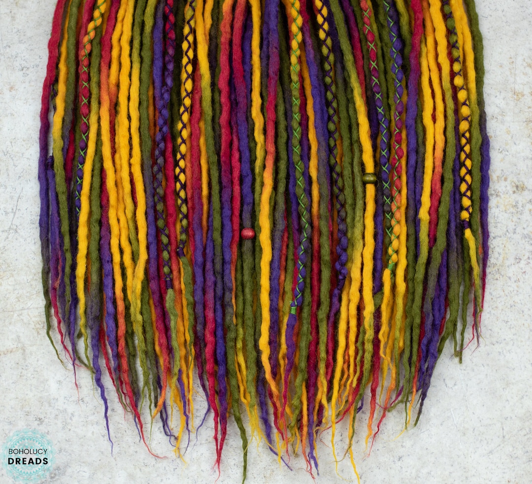 Wool Dreadlock Extensions: "autumn Sunset" Natural Dreads, Single or ...