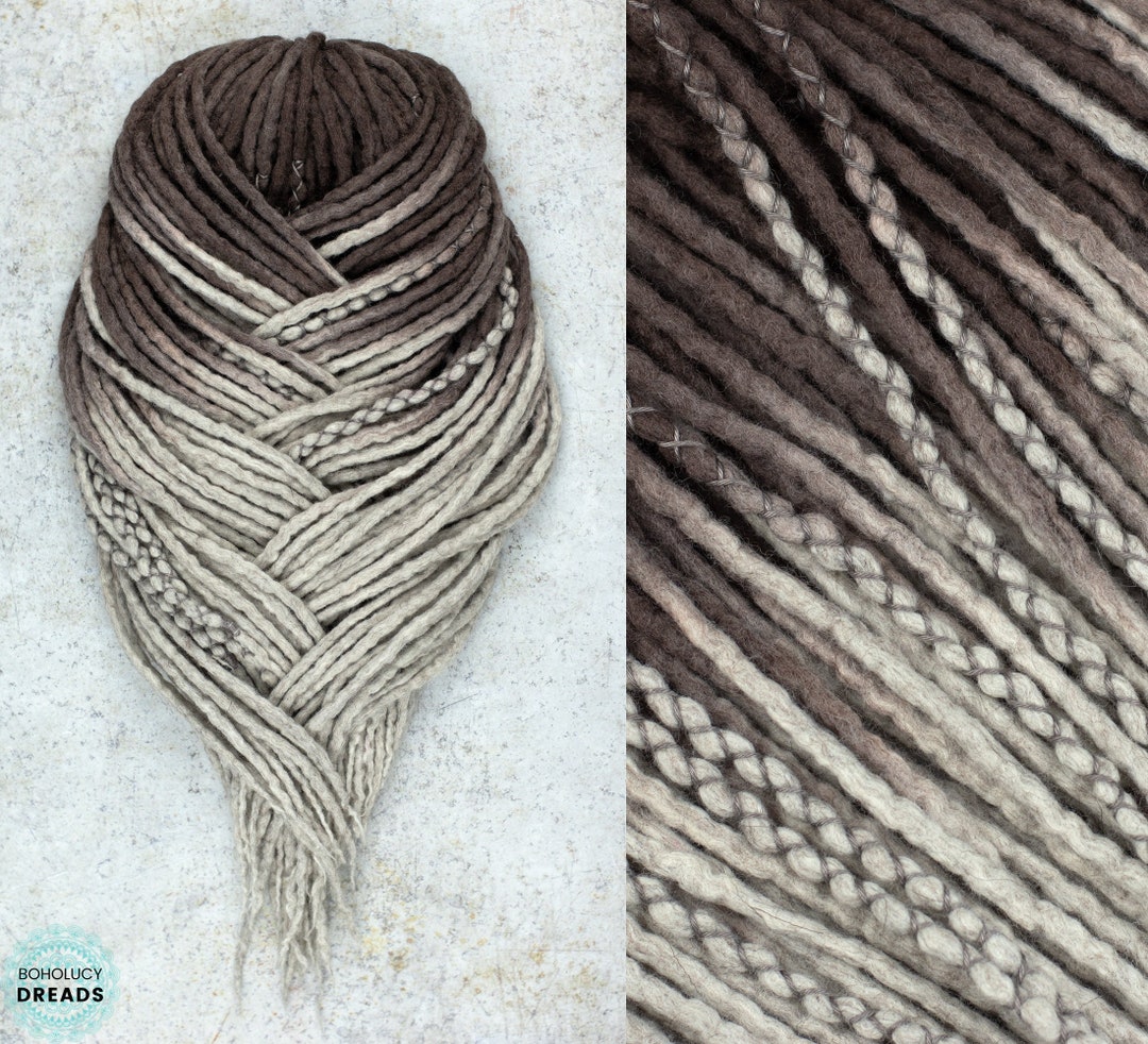 Ombre Dreadlock latte Wool Dread Extension Brown Beige Wool Dread ...