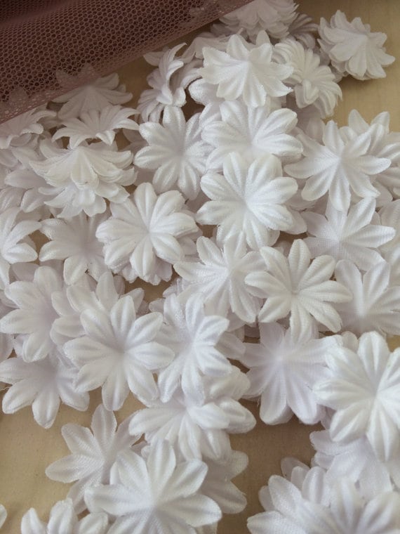 White Bridal Fabric Flowers Bridal Fabric Flowers Hair - Etsy