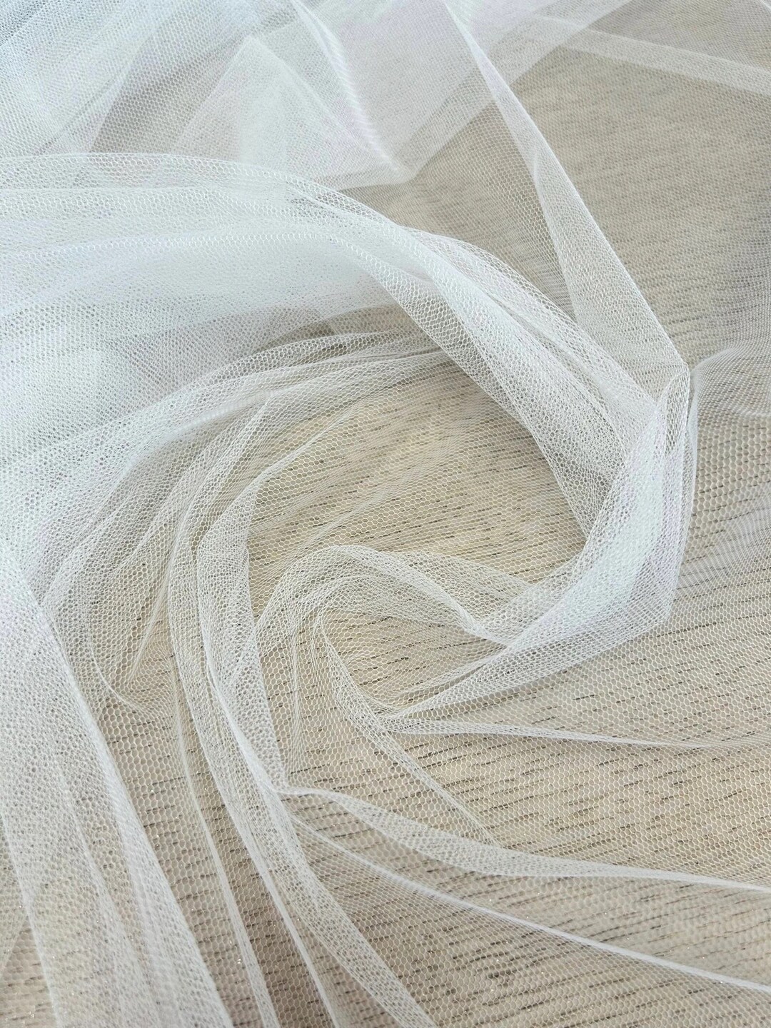 Soft English Net - 3m Wide- 118 Inches Wide - Silk White - Sold per ...