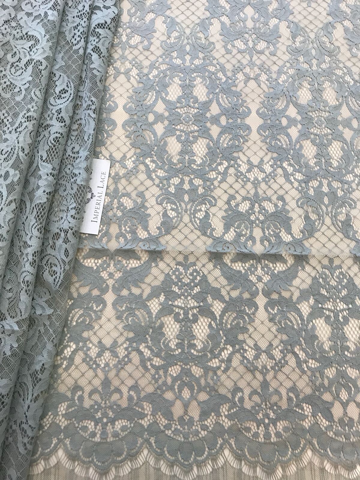 Gray Lace Fabric Wedding Lace Lingerie Lace Grey Chantilly | Etsy