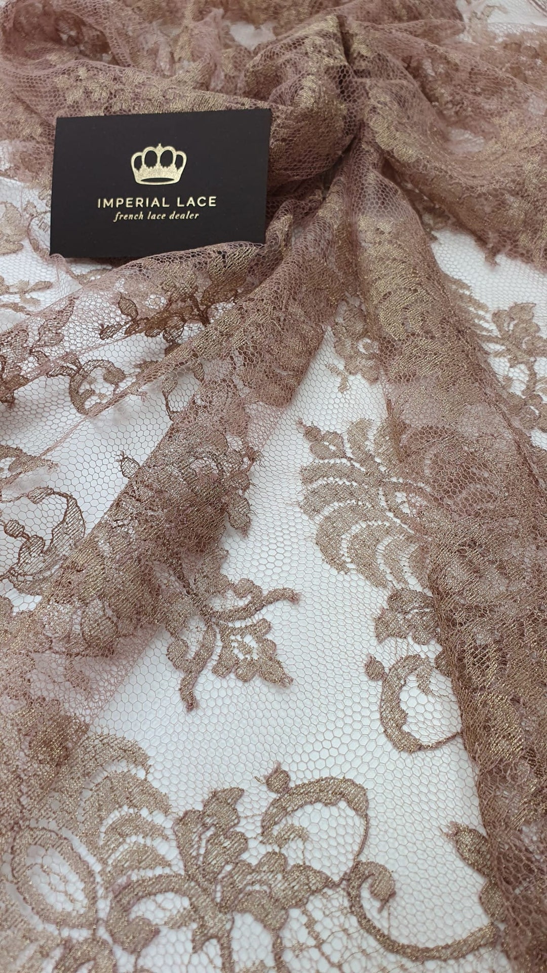 Rose Gold Lace Fabric, Floral Lace, Chantilly Lace, French Lace ...