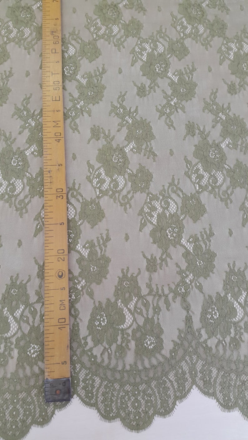 Green Lace Fabric Lace Fabric Boho Lace Fabric Chantilly - Etsy