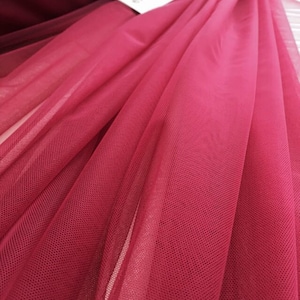 Raspberry Red Tulle Fabric - 55.1" (140cm) Wide - Mesh Fabric, Skirt ...