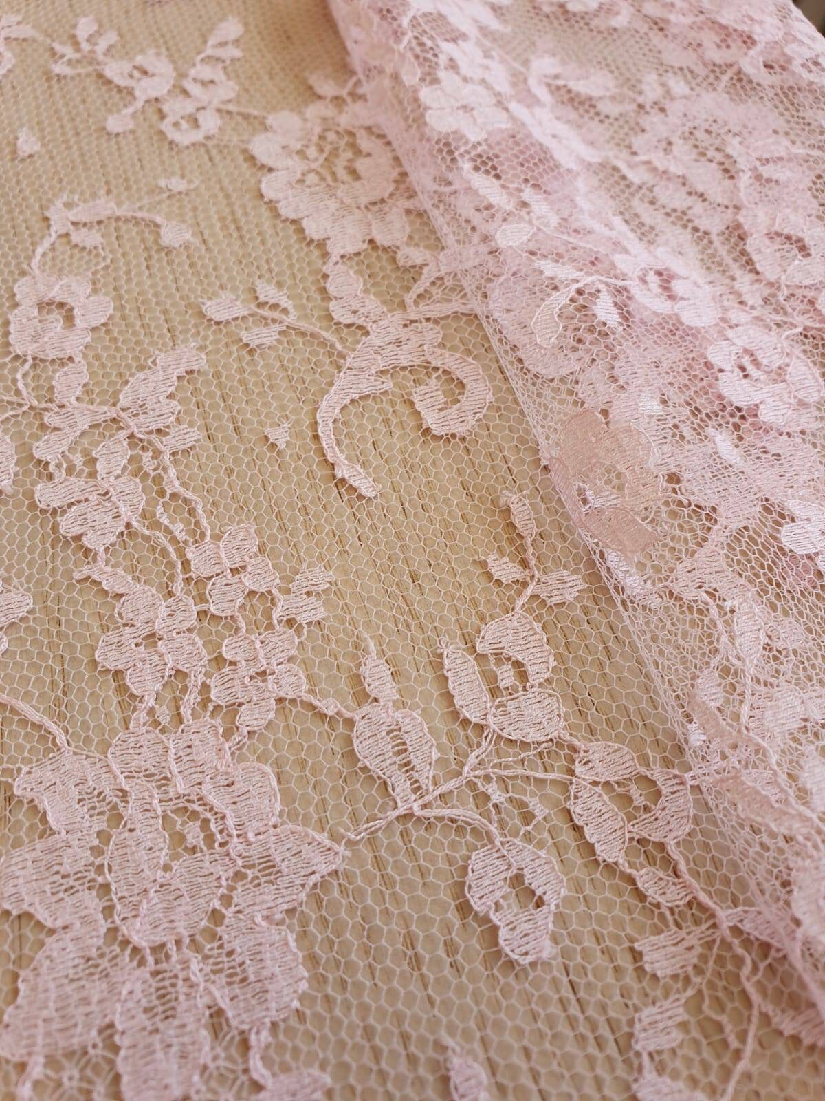 Pink Lace Fabric Lace Fabric Boho Lace Fabric Chantilly - Etsy