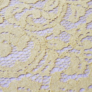 Yellow Lace Fabric, Lace Fabric, Boho Lace Fabric, Alencon Lace Fabric ...