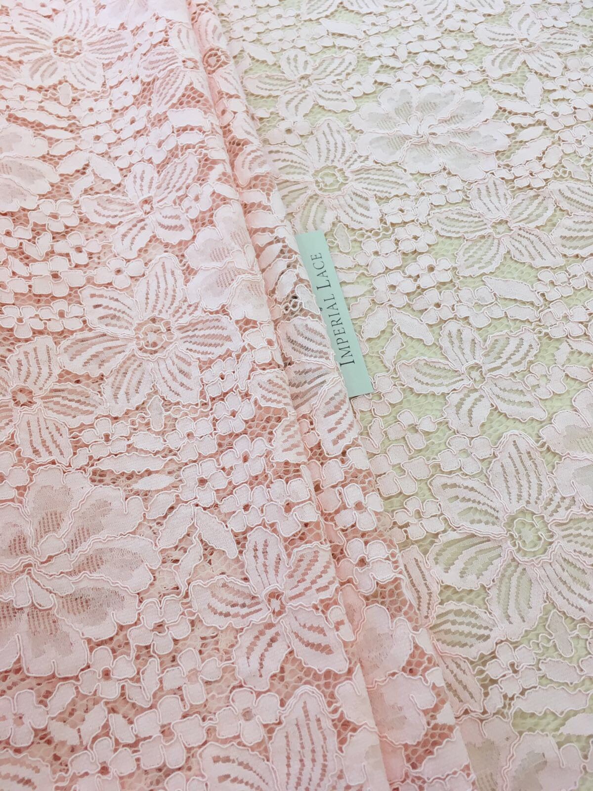 Pink Lace Fabric Lace Fabric Boho Lace Fabric Alencon Lace | Etsy