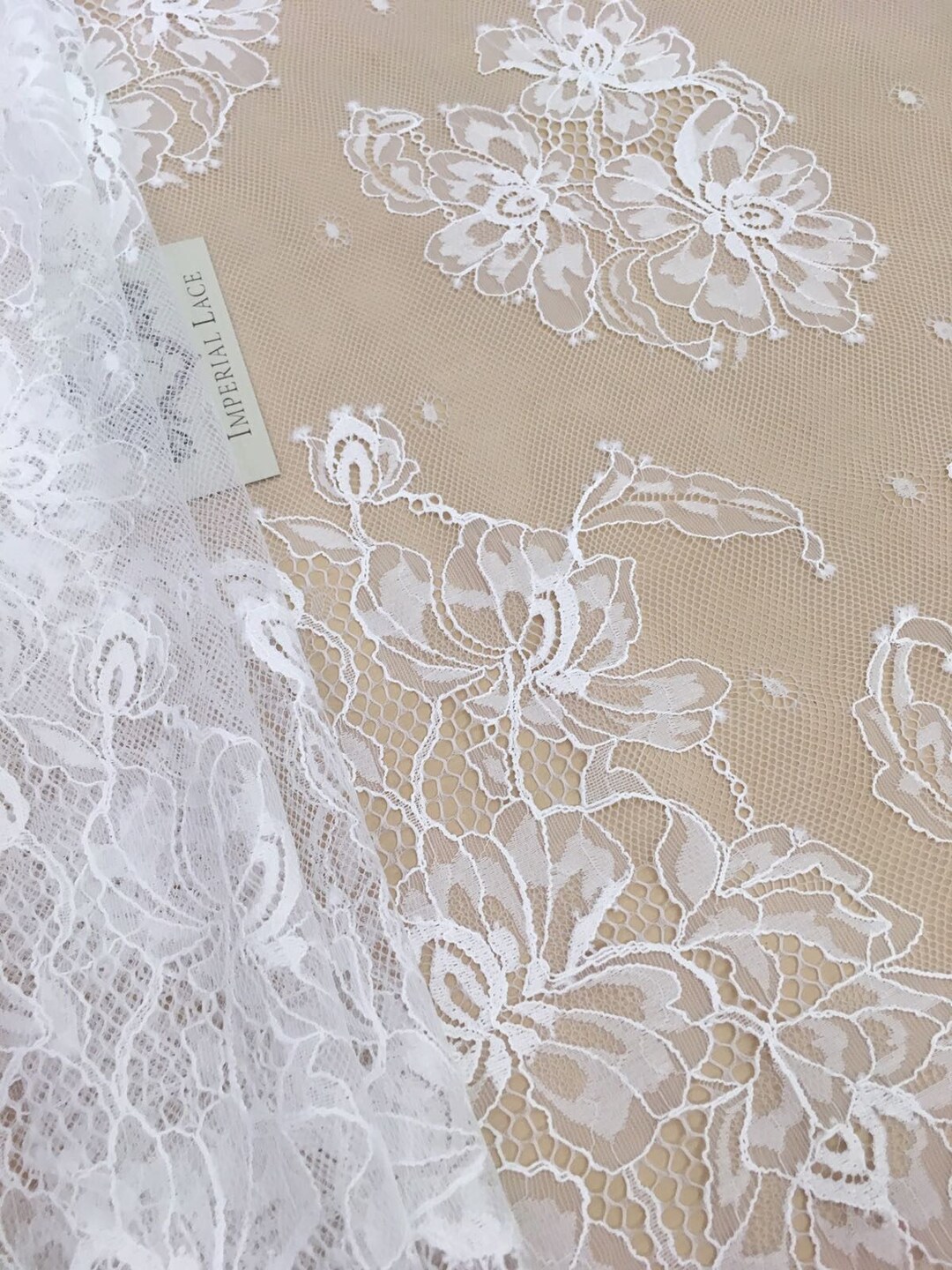Off White Lace Fabric, Lace Fabric, Boho Lace Fabric, Chantilly Lace ...