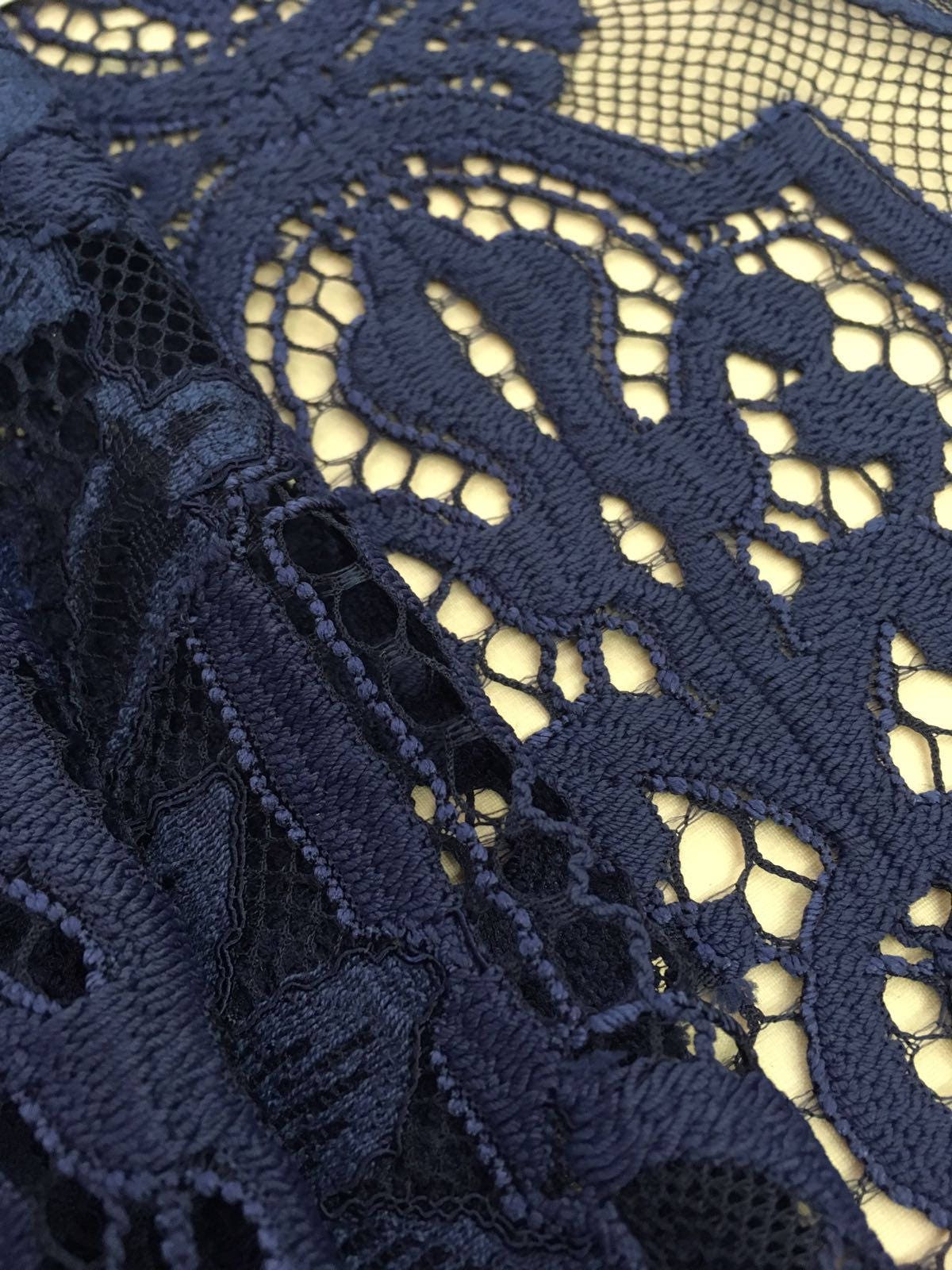 Blue Lace Fabric Lace Fabric Boho Lace Fabric Alencon Lace | Etsy