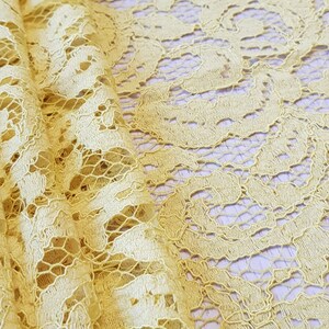 Yellow Lace Fabric, Lace Fabric, Boho Lace Fabric, Alencon Lace Fabric ...