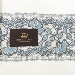 Grey Chantilly Lace Trim: Blue Metallic Yarn, Scalloped Edge - Etsy