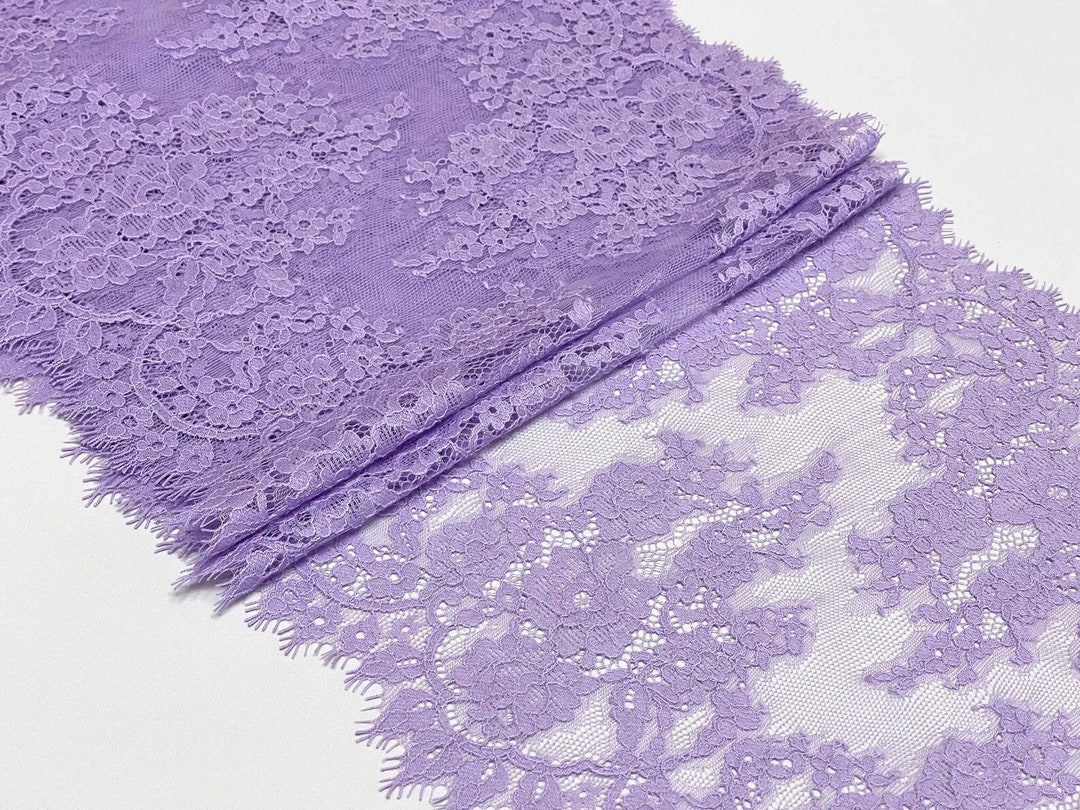 Lilac Lace Trim, Embroidered Lace, Chantilly Lace, French Lace, Bridal ...