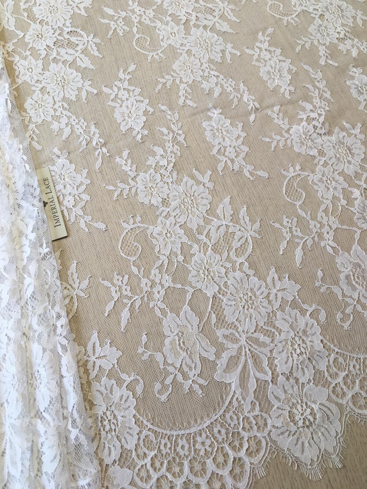 White Lace Fabric Lace Fabric Boho Lace Fabric Alencon Lace | Etsy