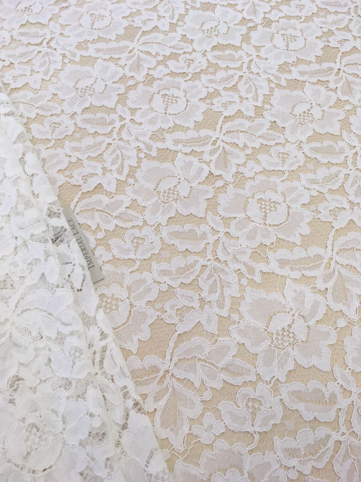 Ivory Lace Fabric Alencone Lace Fabric Ivory Lace Fabric | Etsy