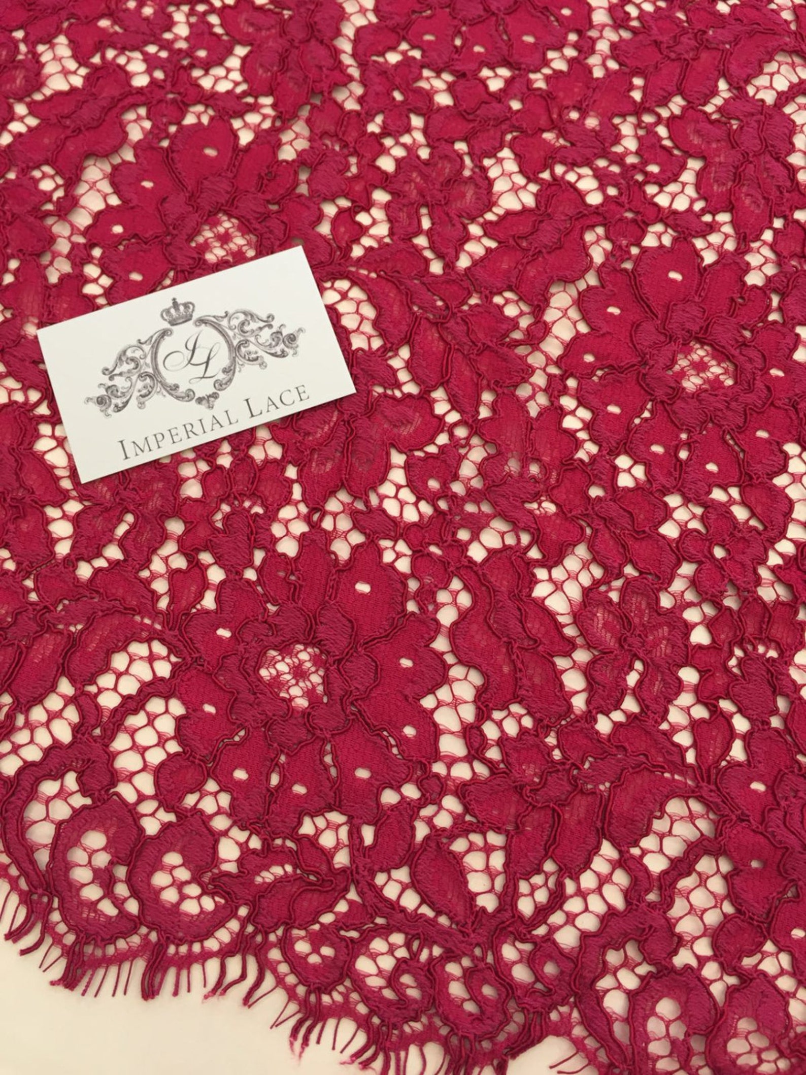 Red lace fabric Lace fabric boho lace fabric Alencon lace | Etsy