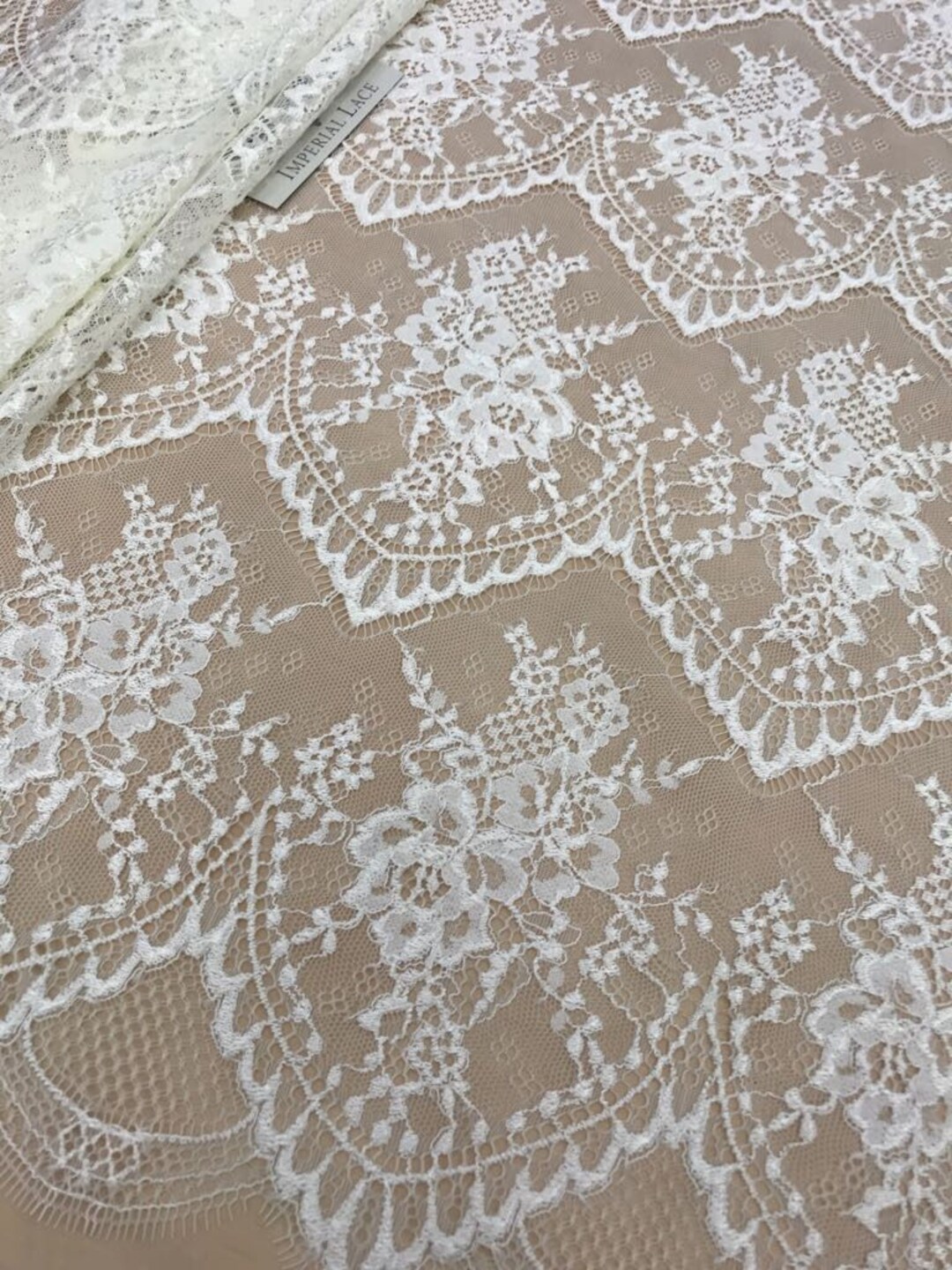 Champagne Lace Fabric, Lace Fabric, Boho Lace Fabric, Chantilly Lace ...
