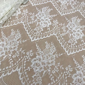 Champagne Lace Fabric, Lace Fabric, Boho Lace Fabric, Chantilly Lace ...