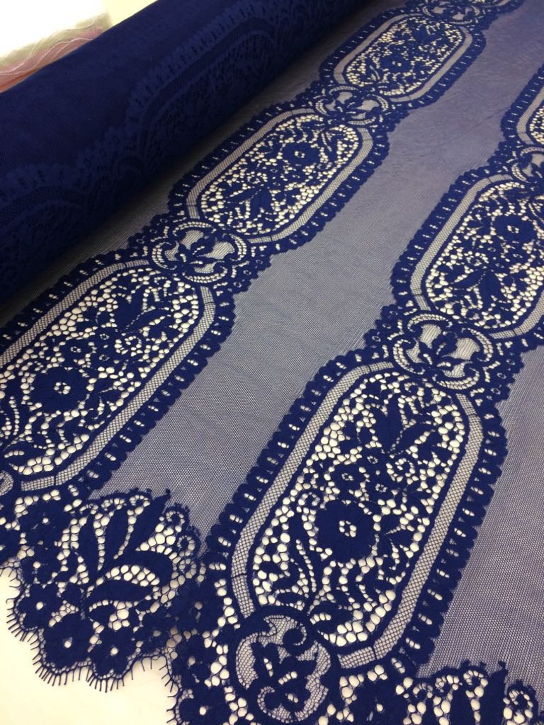 Blue Lace Fabric, Lace Fabric, Boho Lace Fabric, Alencon Lace Fabric ...