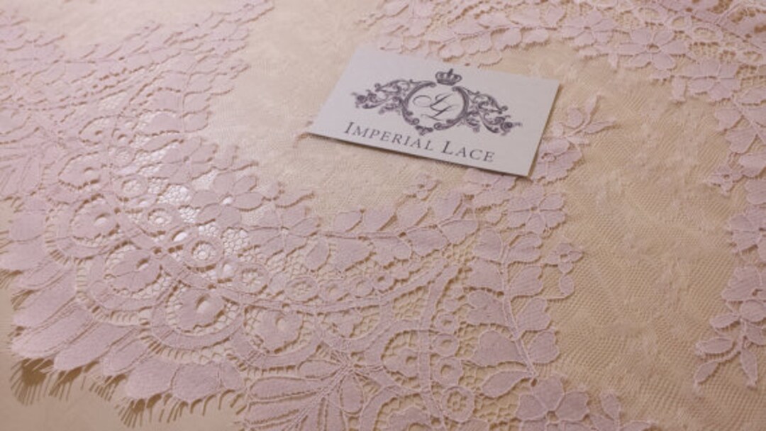 Powder Chantilly Lace Trim, Scalloped French Lace Fabric - Etsy